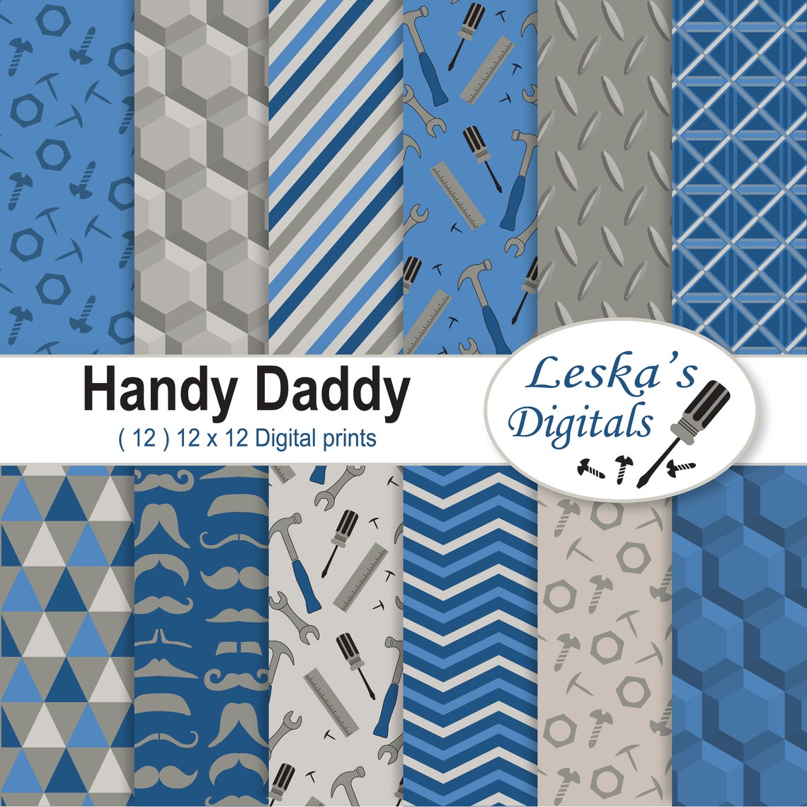 Fathers Day Digital Papers Scrapbooking Patterned Paper - Etsy