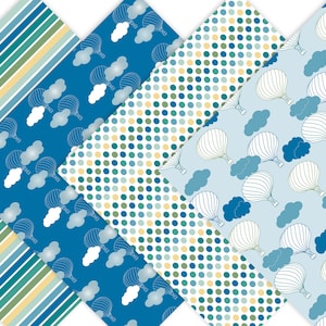 Hot Air Balloons Digital Paper, "hot Air Balloons" Digital Scrapbook ...