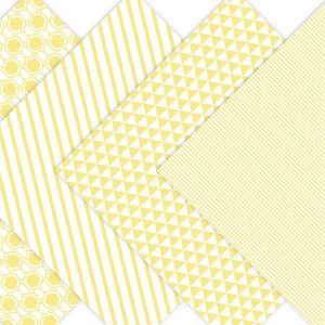 Yellow Digital Paper - Yellow Scrapbook Digital Paper - Commercial Use ...