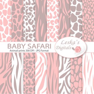 Baby Safari, Animal Prints, Safari Digital Paper, Animal Patterns ...