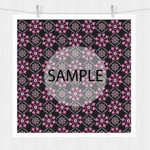 Hot Pink Black Digital Paper- Scrapbook Paper in Bohemian Style - Boho ...