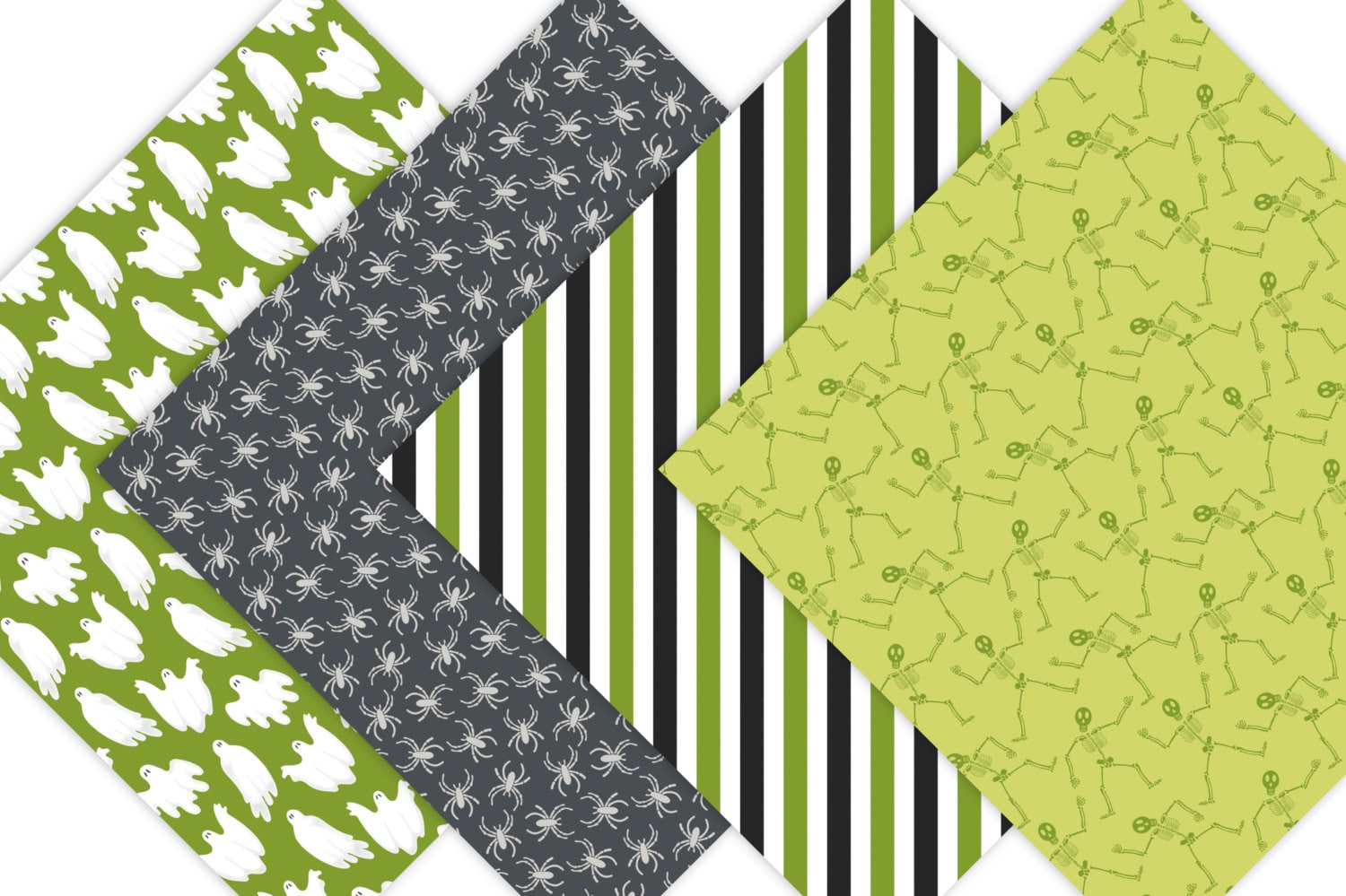 Skeleton Digital Paper halloween PAPER Pack - Etsy