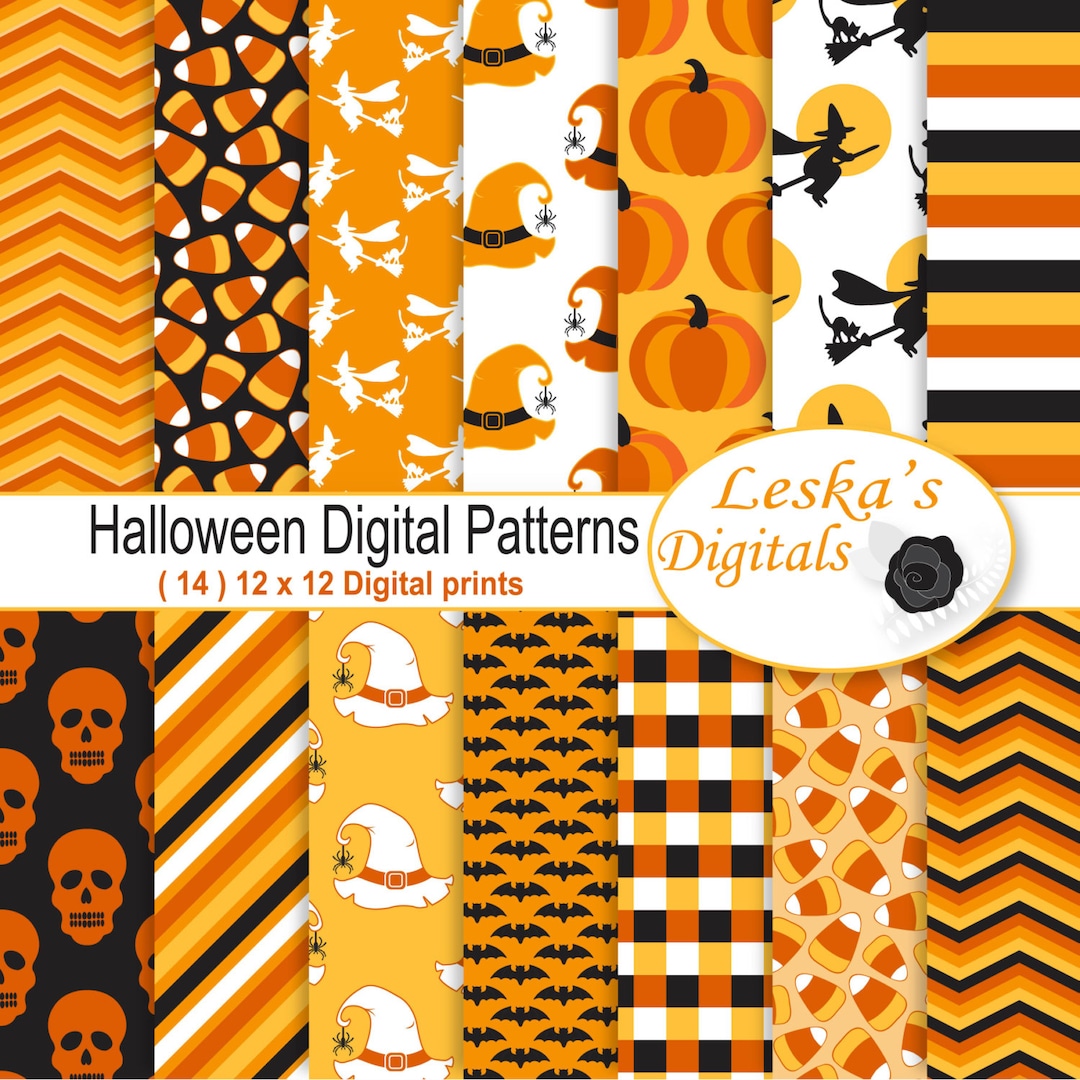 Halloween Backgrounds "halloween SCRAPBOOK Papers" Candy Corn, Witch ...