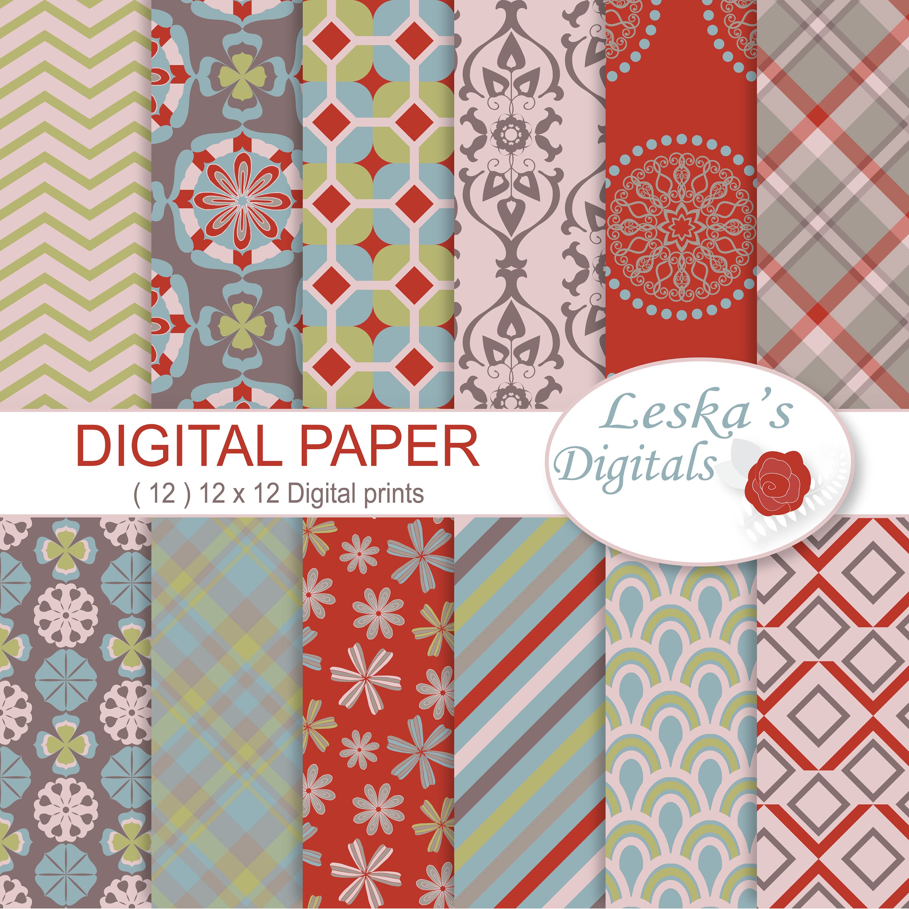 Digital Paper Commercial Use Digital Papers Printable | Etsy