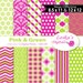 Pink and Green Digital Paper - Chevron, Polka Dots, Damask, Honeycomb ...