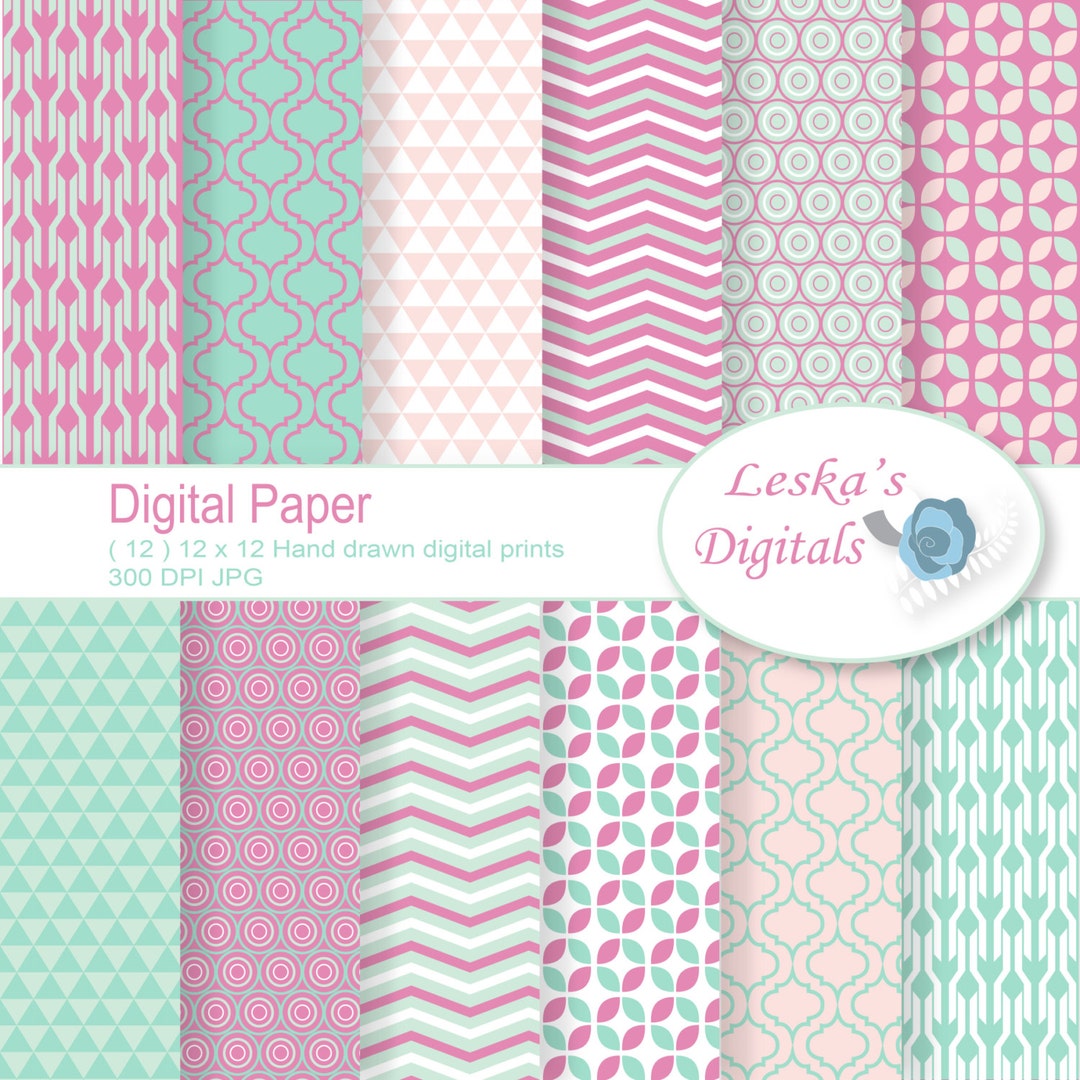 Geometric Digital Paper - Geometric Scrapbook Paper - "geometric ...