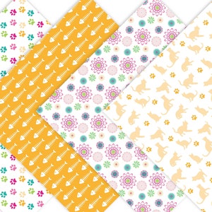 Kitty Cat Digital Scrapbook Paper, Cat Patterned Paper Pack, Kitty ...
