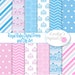 Royal Digital Paper - Royal Baby, Pink and Blue With Crown Clipart and ...