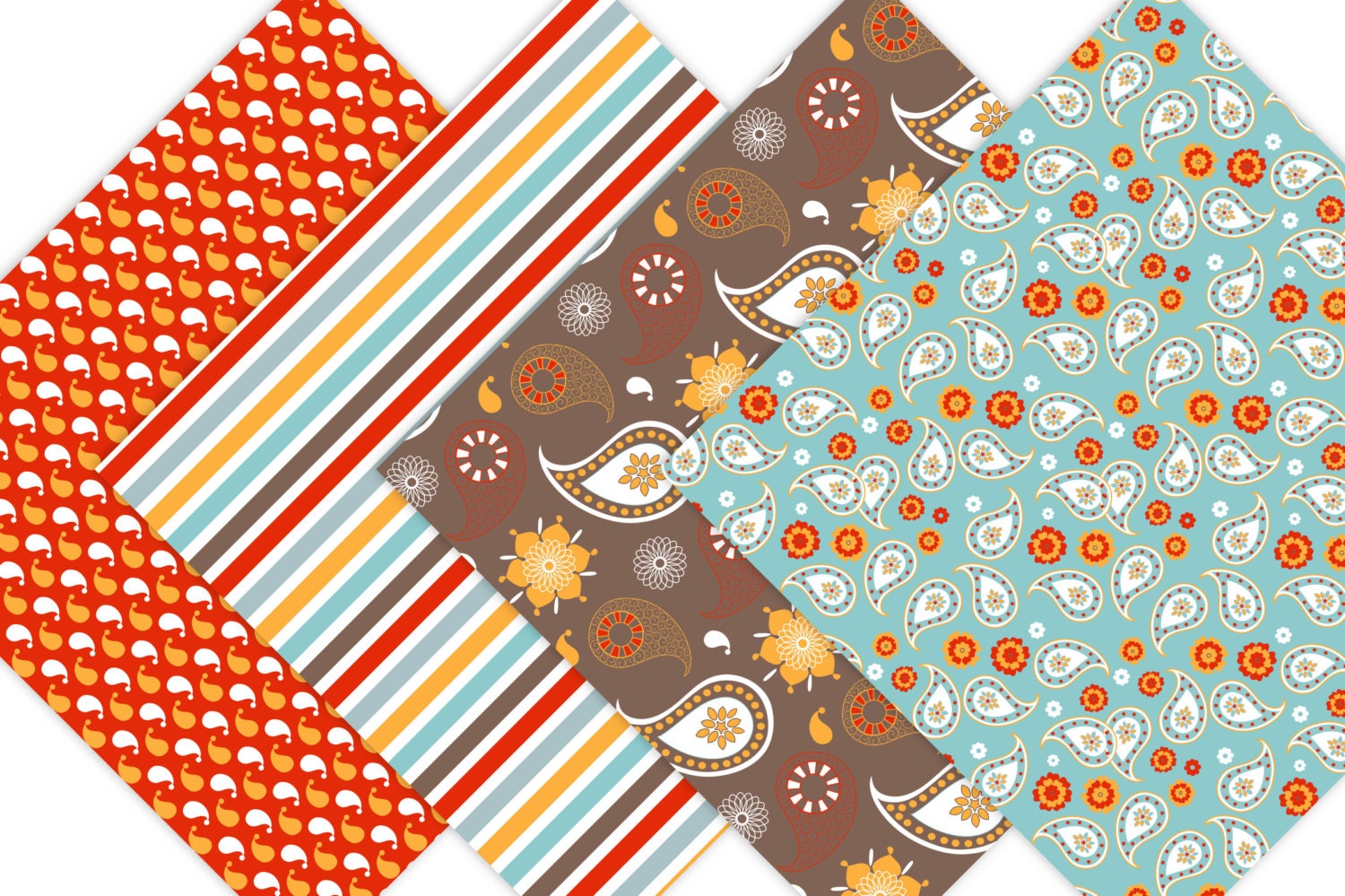 Paisley Digital Paper: paisley Scrapbook Paper - Etsy