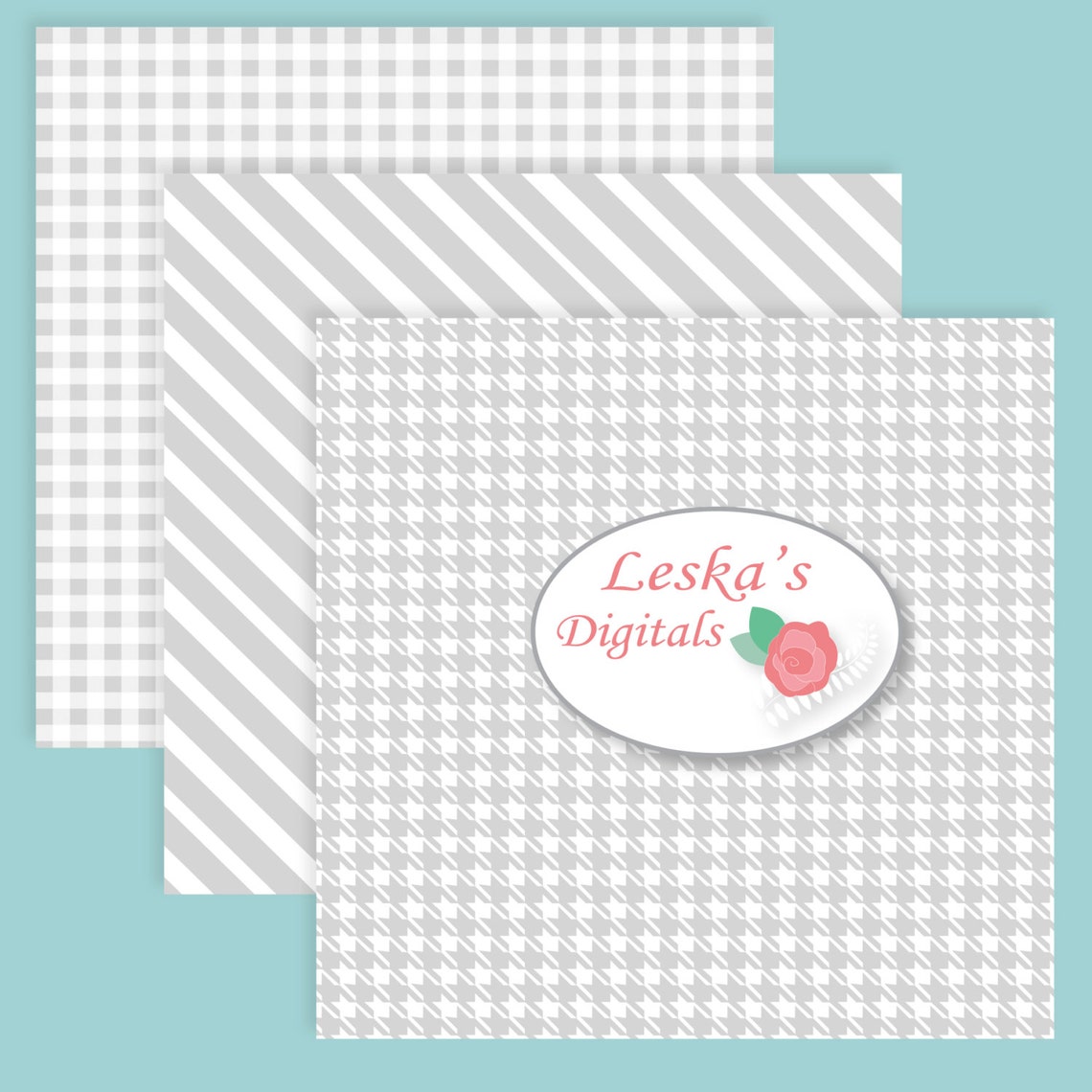 Gray Digital Paper Scrapbook Patterns Grey Digital Paper | Etsy
