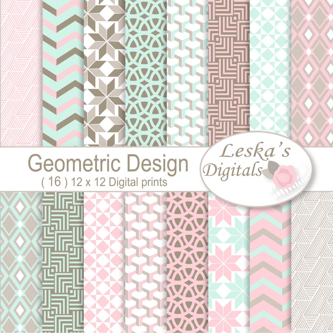 Geometric Paper Backgrounds, Geometric Patterned Paper, Geometric ...