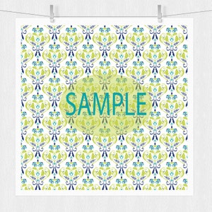 Damask Digital Paper "lime & NAVY Blue" Digital Scrapbook Paper, Damask ...