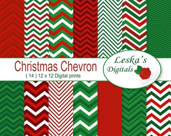 Christmas Scrapbook Paper Red and Green Digital | Etsy