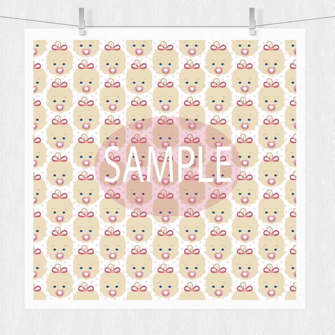 Nursery Digital Papers Baby Paper Baby Face Patterns Nursery Pastel ...