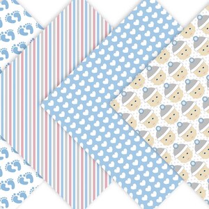 Nursery Digital Papers Baby Paper Baby Face Patterns Nursery Pastel ...