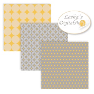 Yellow and Grey Digital Paper, Background Paper, Yellow and Grey ...