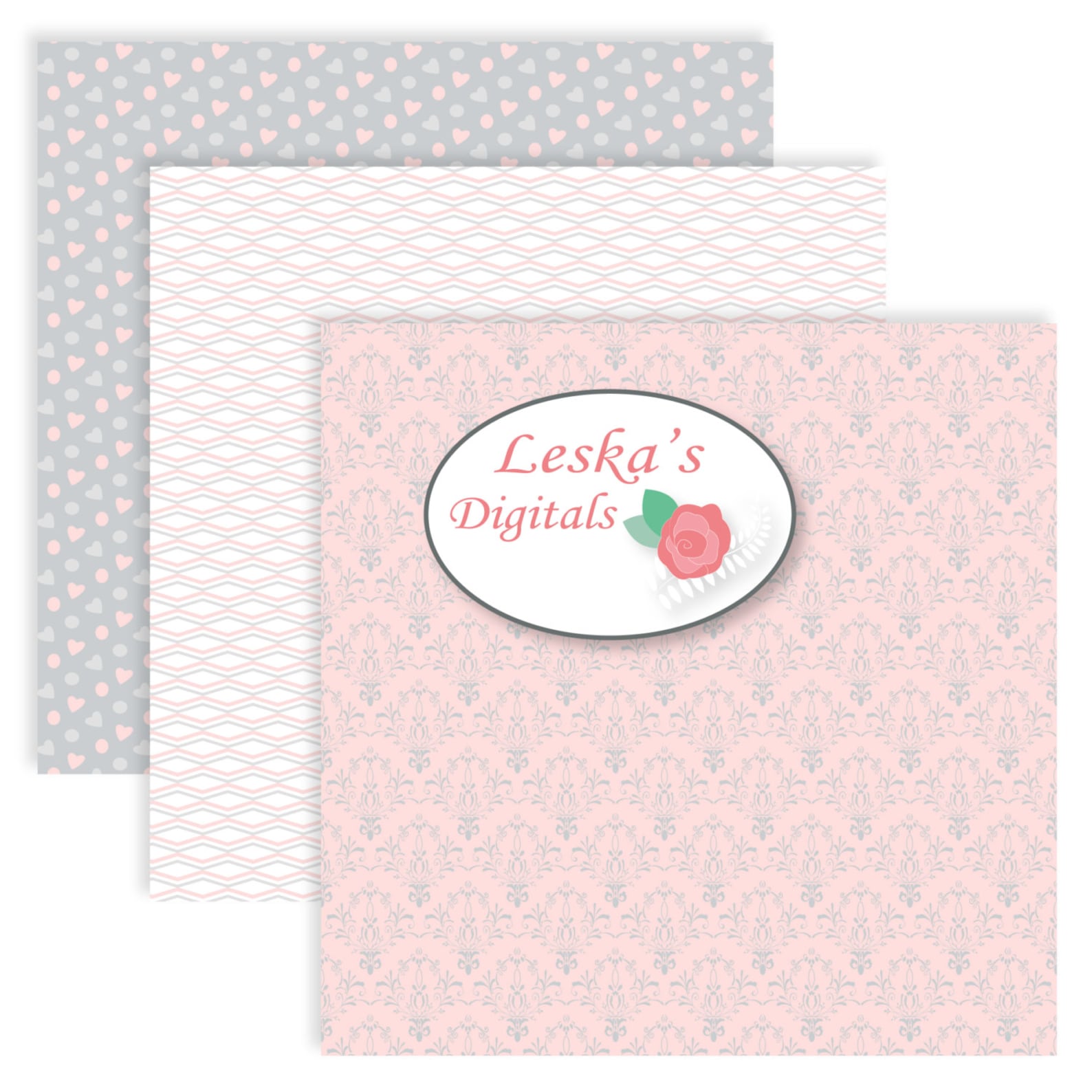Baby Girl Digital Paper Pack pink and Grey Digital - Etsy