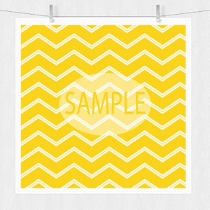 Yellow Chevron Digital Paper Pack, Digital Scrapbook Paper, Yellow and ...