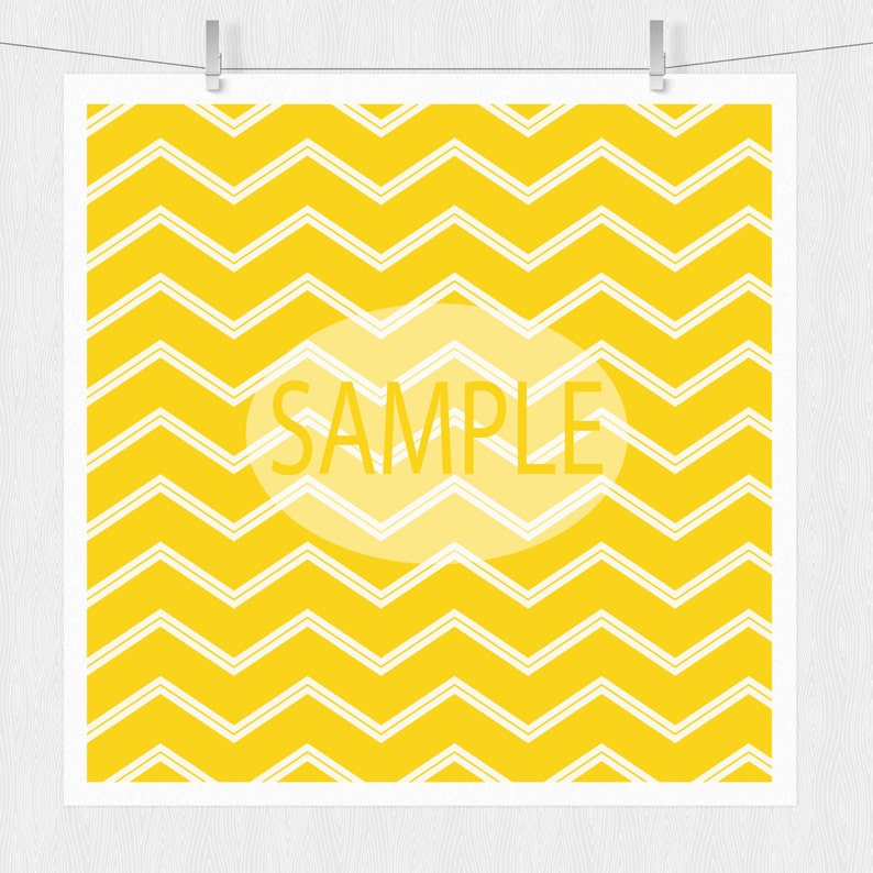 Yellow Chevron Digital Paper Pack Digital Scrapbook Paper - Etsy