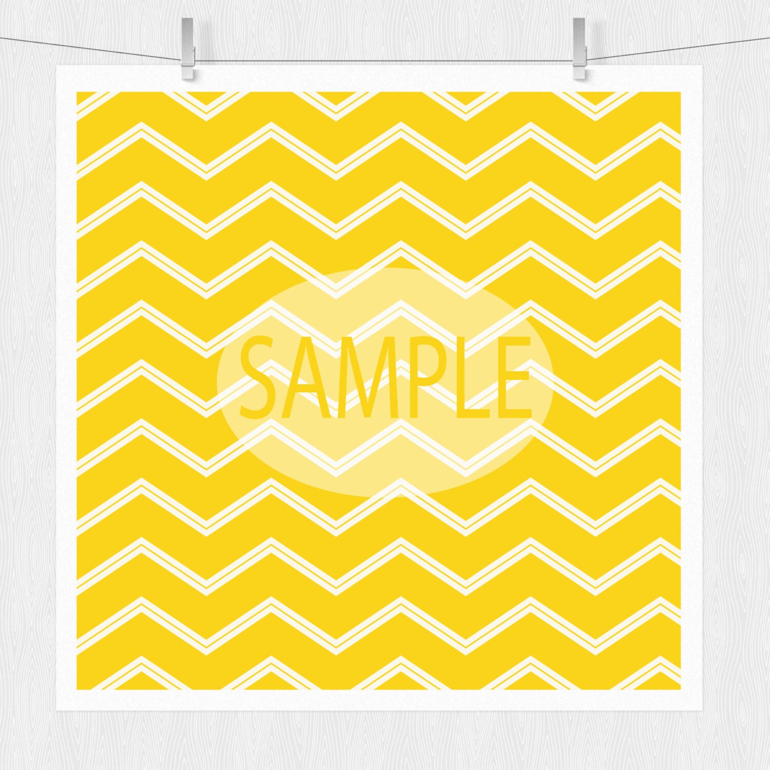 Yellow Chevron Digital Paper Pack, Digital Scrapbook Paper, Yellow and ...