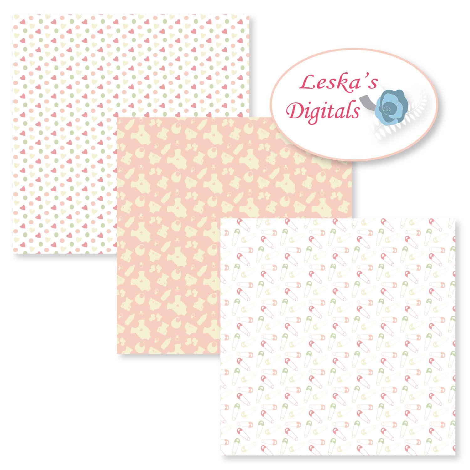 Baby Girl Digital Paper: Baby Girl Digital Pastel Pink - Etsy