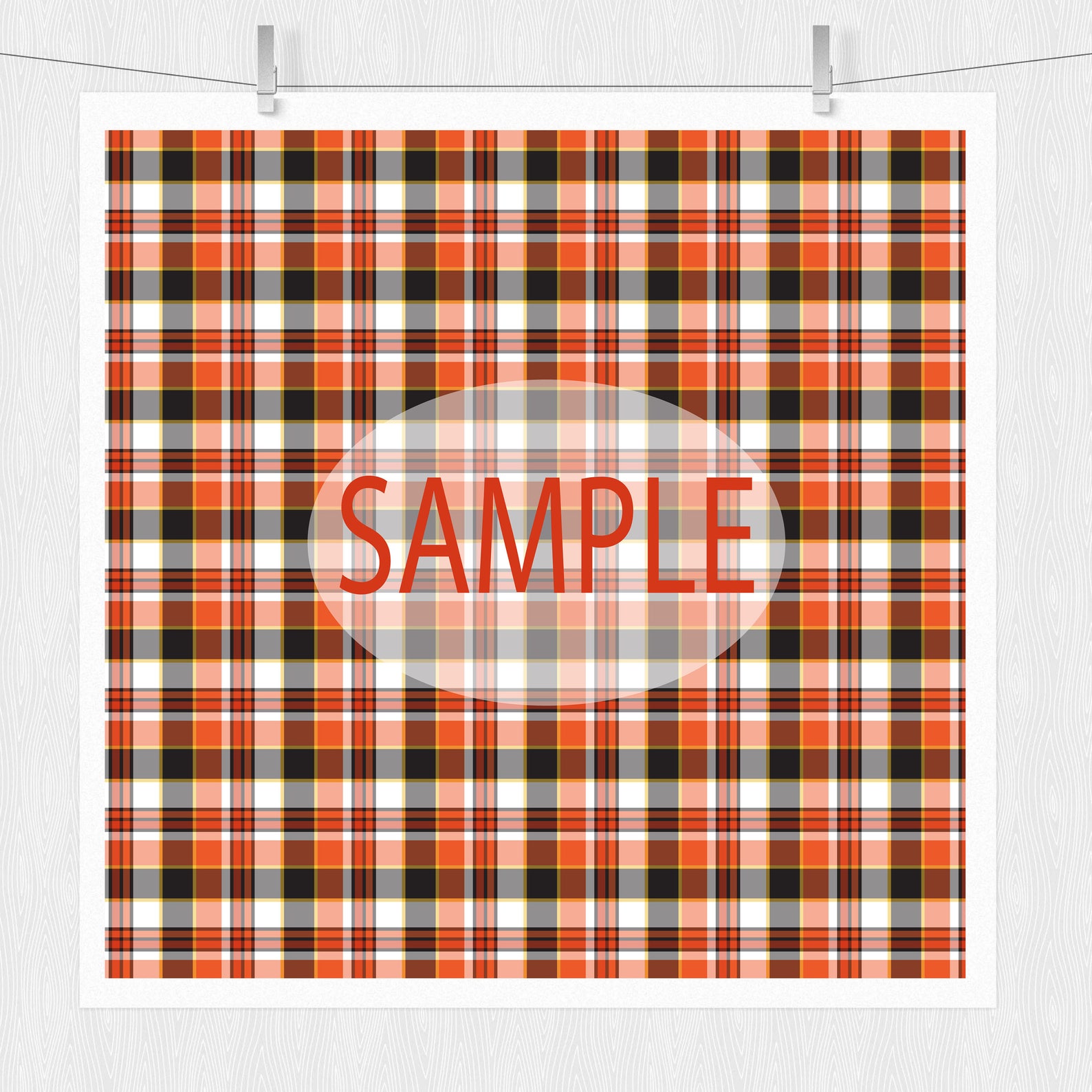 Black and Orange Digital Paper, Orange Paper Pack, Halloween Plaid ...