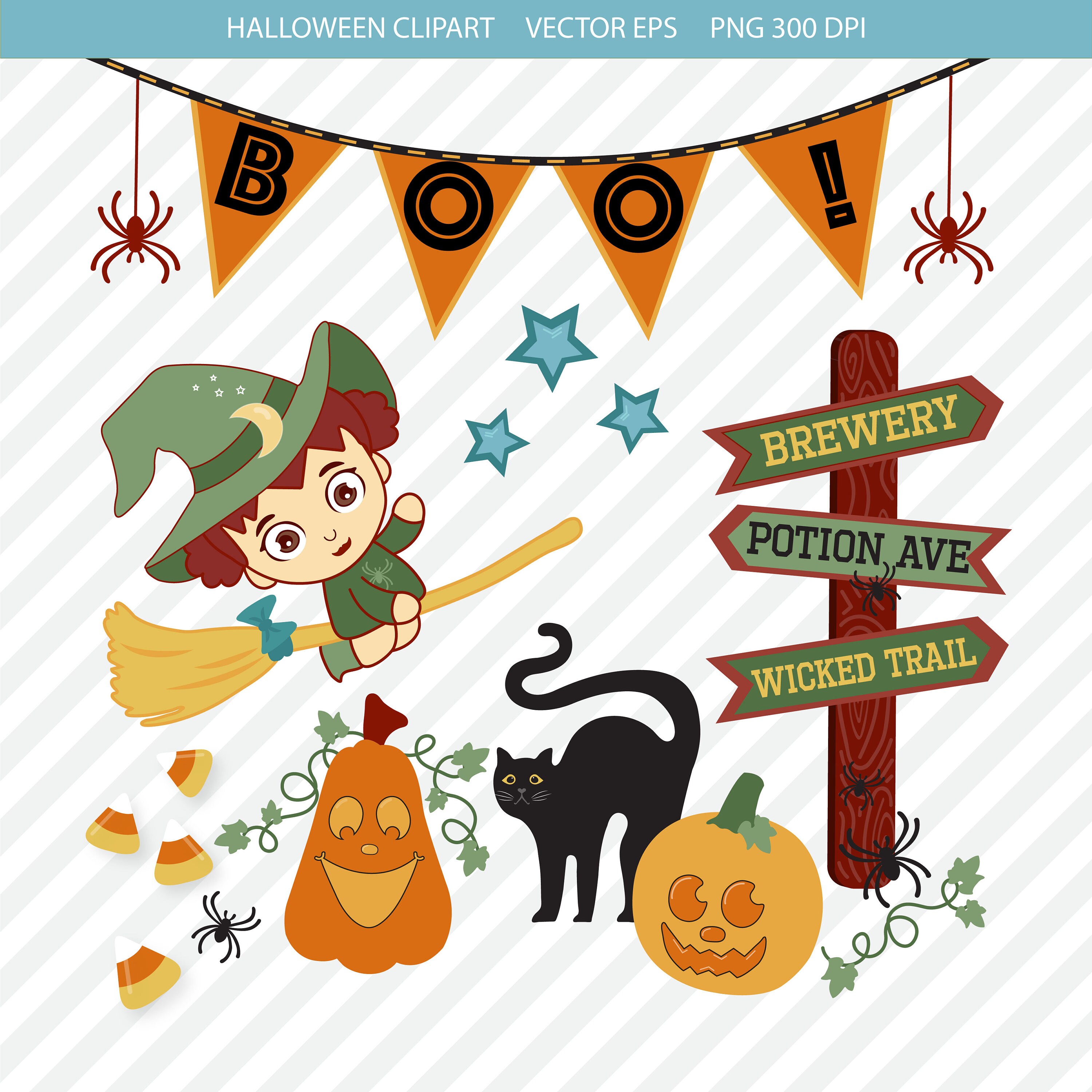 Halloween Clipart Witch Halloween Clip Art Halloween Clipart - Etsy