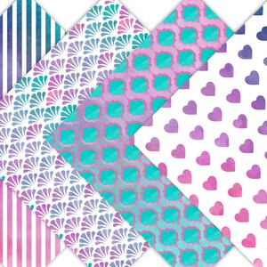 Watercolor Digital Paper Pack, Watercolor Scrapbook, Watercolor ...