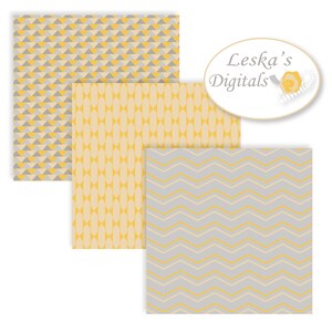 Yellow and Grey Digital Paper, Background Paper, Yellow and Grey ...