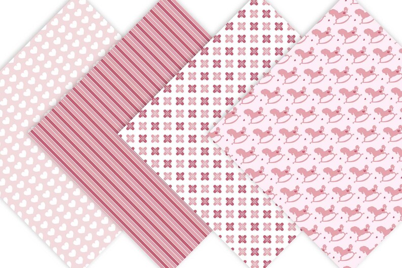 Nursery Digital Papers Baby Paper Baby Face Patterns Nursery Pastel ...