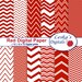Red Chevron Digital Paper, Chevron Scrapbooking Paper, Red Digital ...