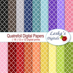 Quatrefoil Scrapbook Paper: "quatrefoil" Rainbow Paper in Quatrefoil ...
