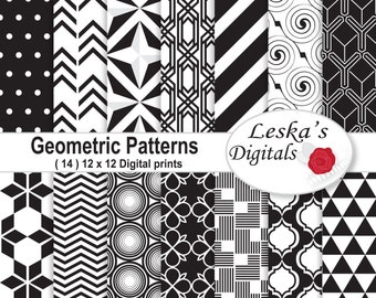 Chevron Digital Paper Black and White Digital Paper Polka Dots - Etsy