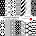 Back and White Scrapbook Paper, "black & White" Digital Paper Pack, 12 ...