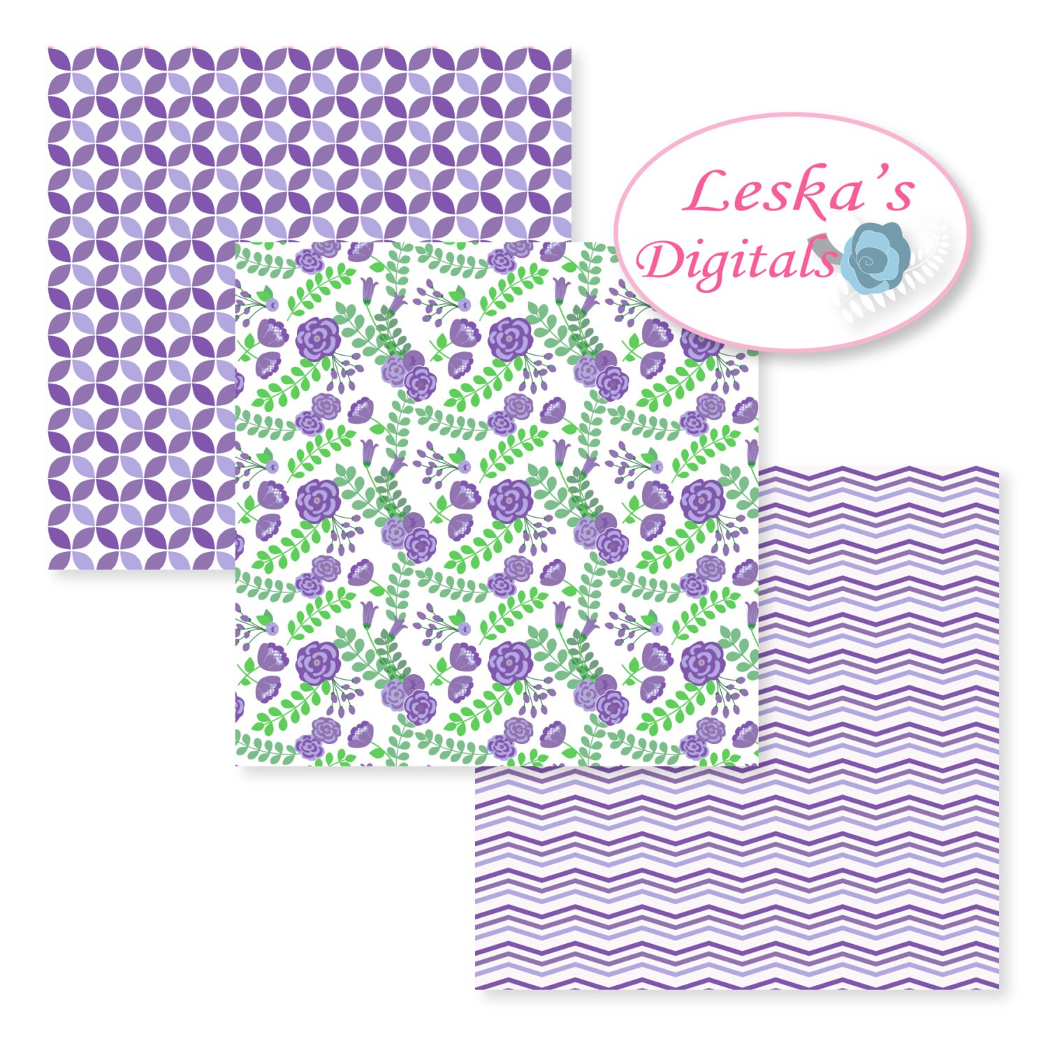 Flower Digital Paper Floral Background Blog Background Digital ...