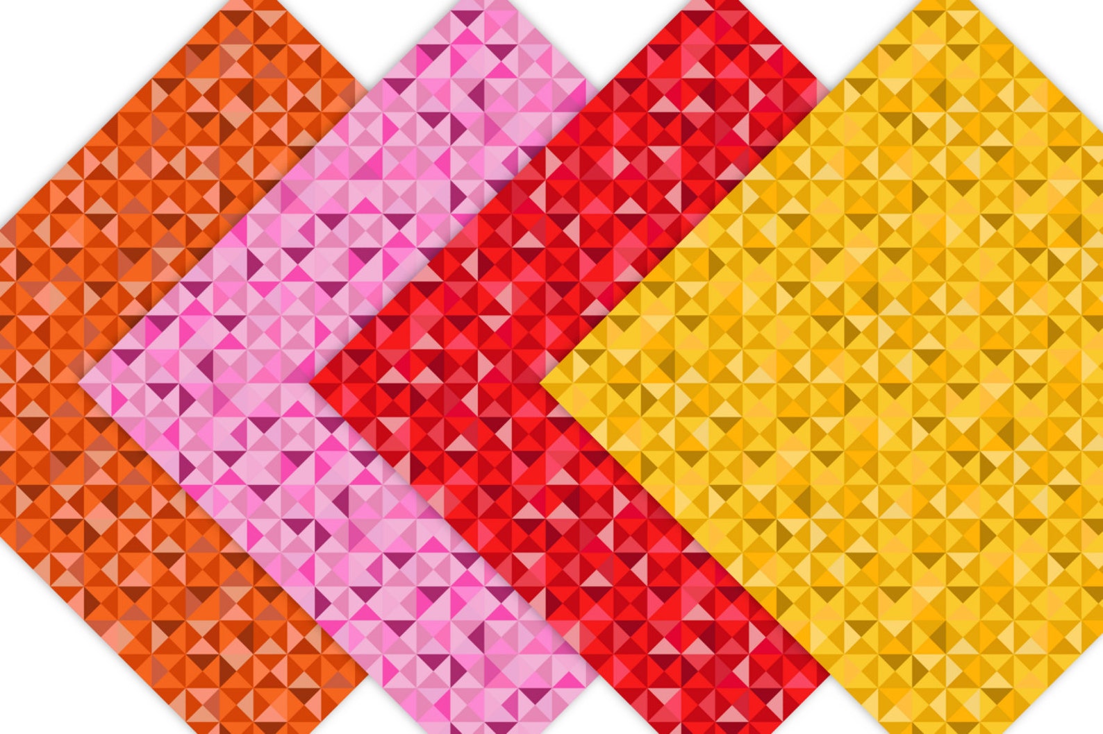 COLORFUL MOSAIC GEOMETRIC Digital Paper Mosaic Triangle | Etsy