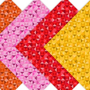 COLORFUL MOSAIC GEOMETRIC Digital Paper, Mosaic Triangle Background ...