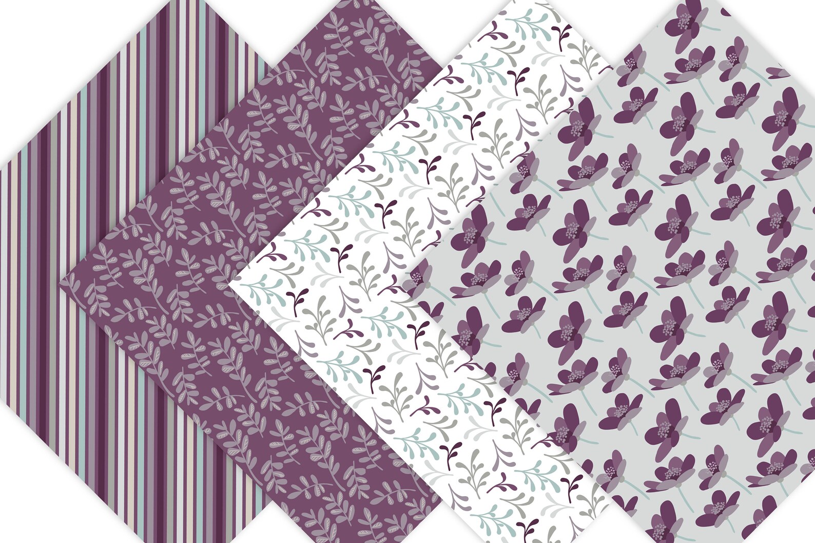 Floral Digital Paper spring Flowers Floral | Etsy