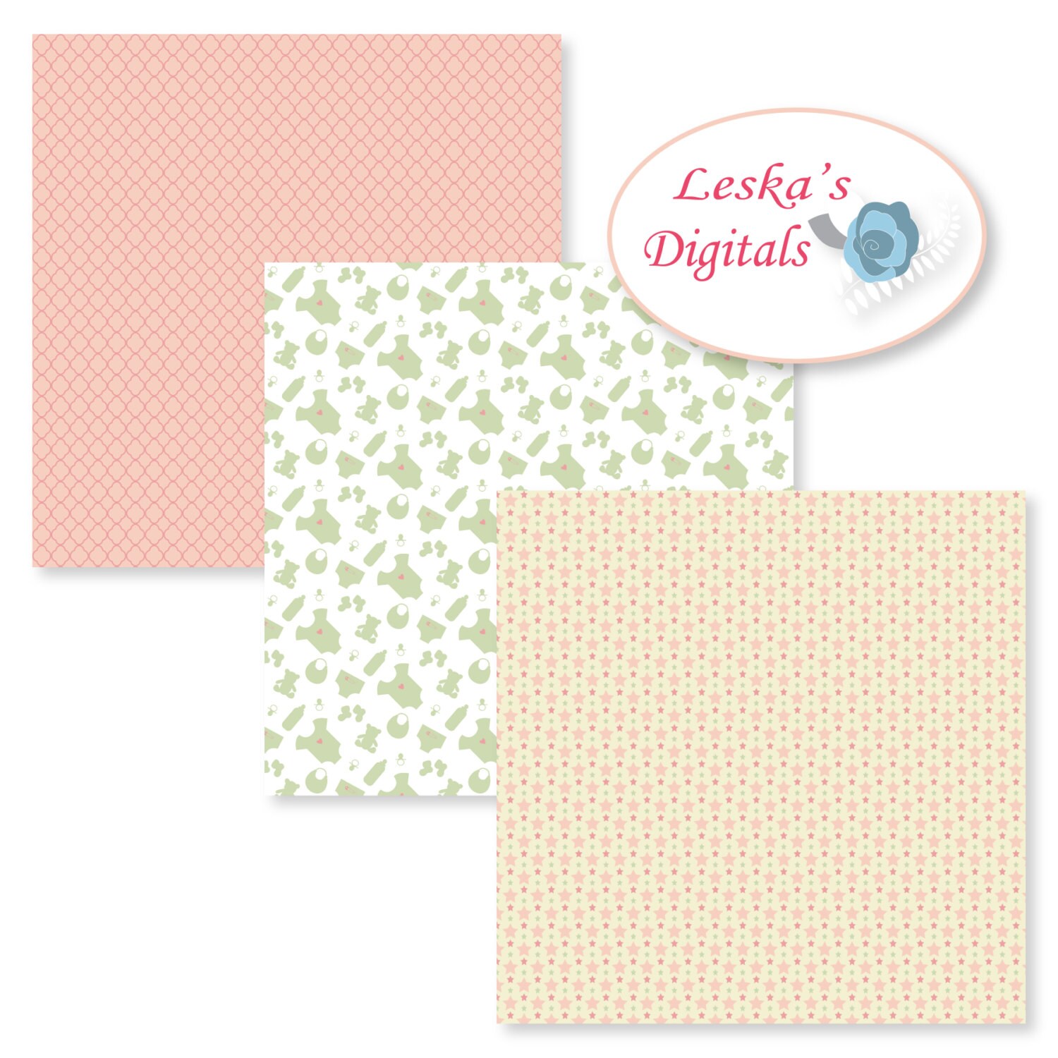 Baby Girl Digital Paper: Baby Girl Digital Pastel Pink - Etsy