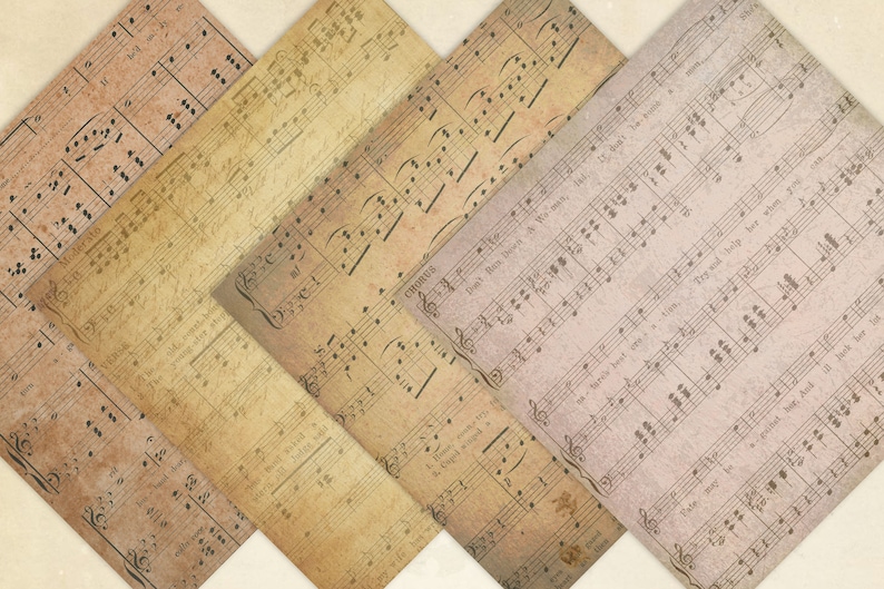 Sheet Music Papers Sheet Music Digital Paper Vintage Paper - Etsy