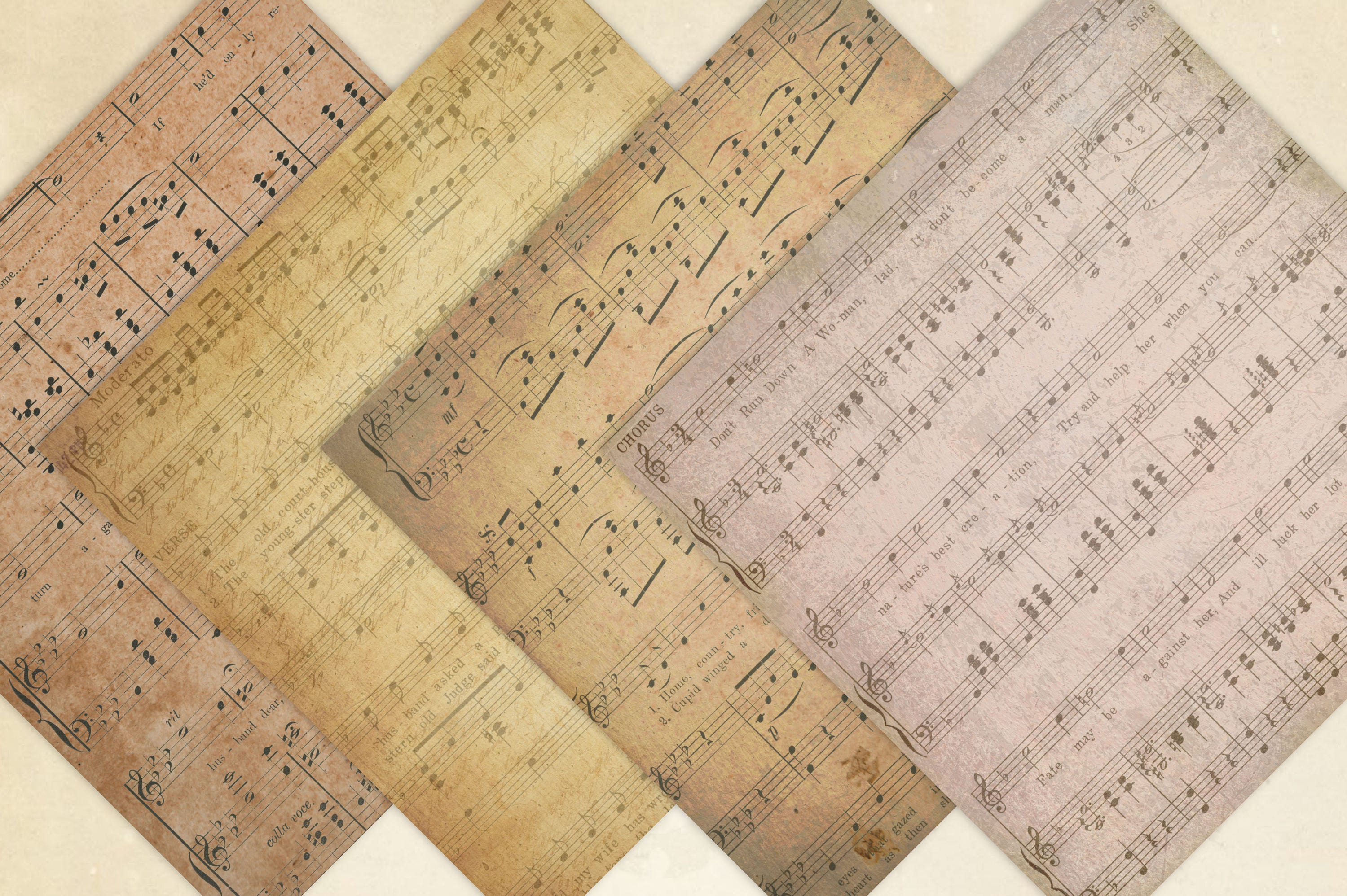 Sheet Music Papers Sheet Music Digital Paper Vintage Paper | Etsy