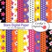 Sunburst Digital Scrapbook Paper, Sun Ray Patterned Paper, Sun Ray ...