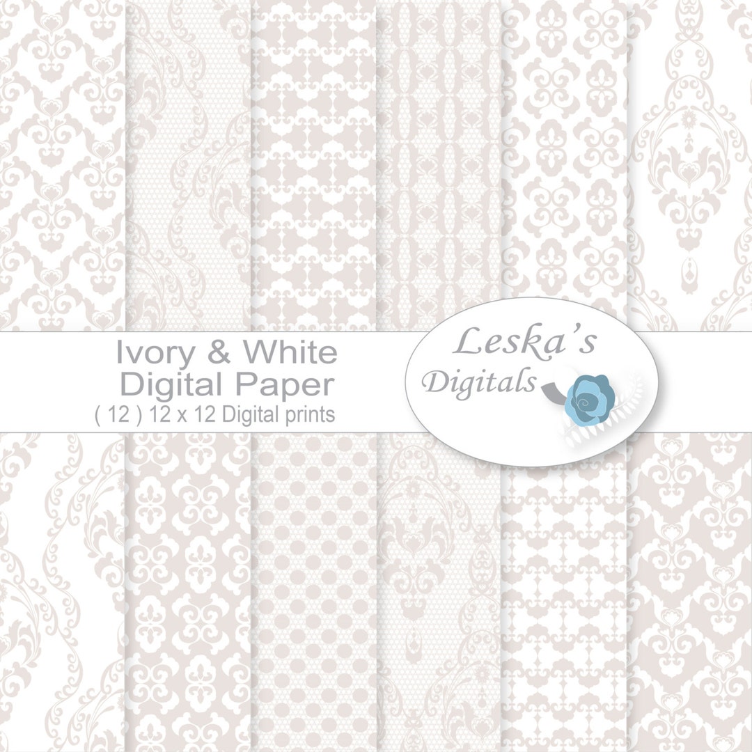 White Wedding Digital Paper - Wedding Scrapbook Paper - Lace Romantic ...