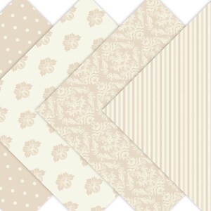 Beige Wedding Digital Paper, Wedding Patterns in Champagne & Ivory ...