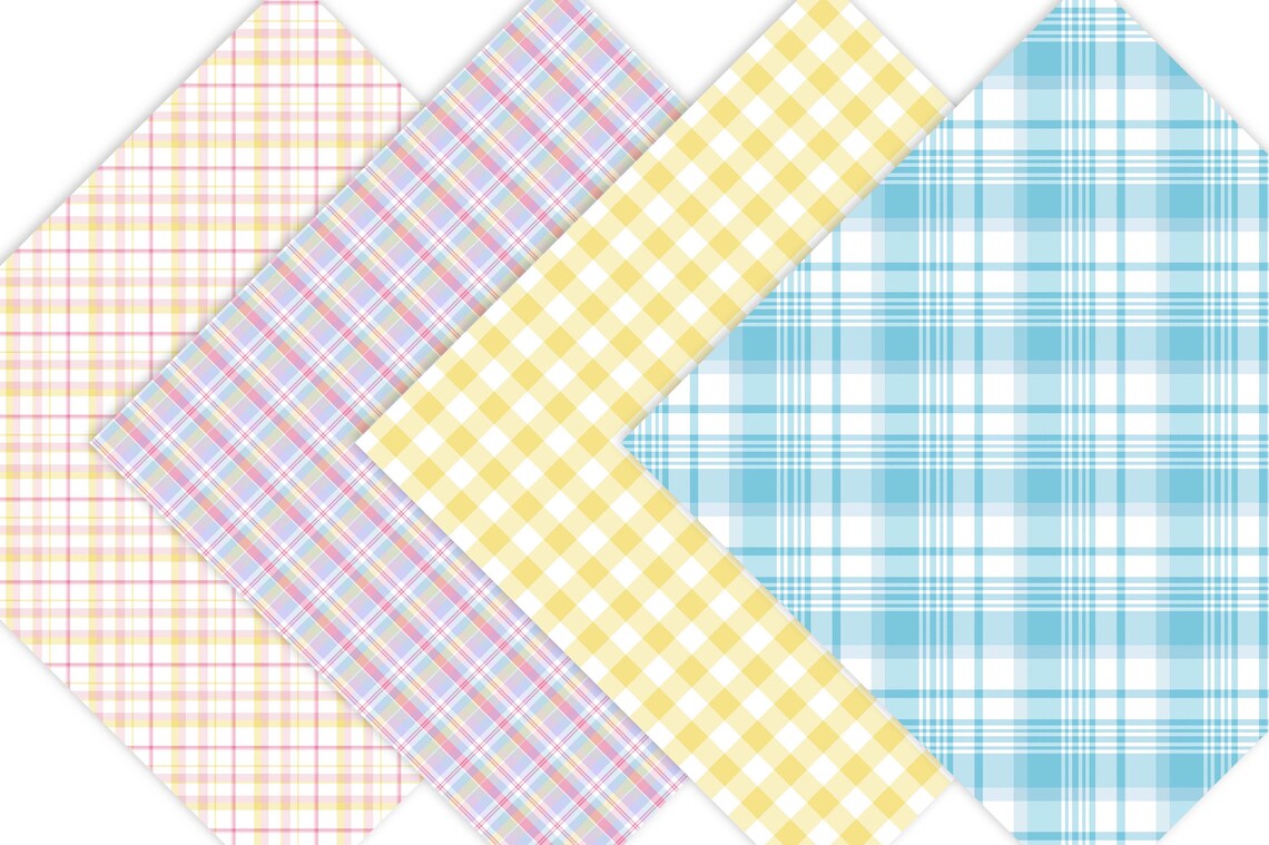 Spring Digital Paper Spring Plaids Pastel Digital Paper - Etsy