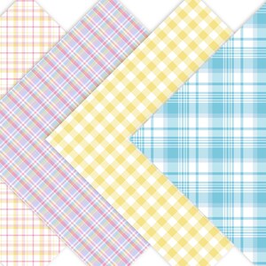 Spring Digital Paper, Spring Plaids, Pastel Digital Paper, Pastel ...