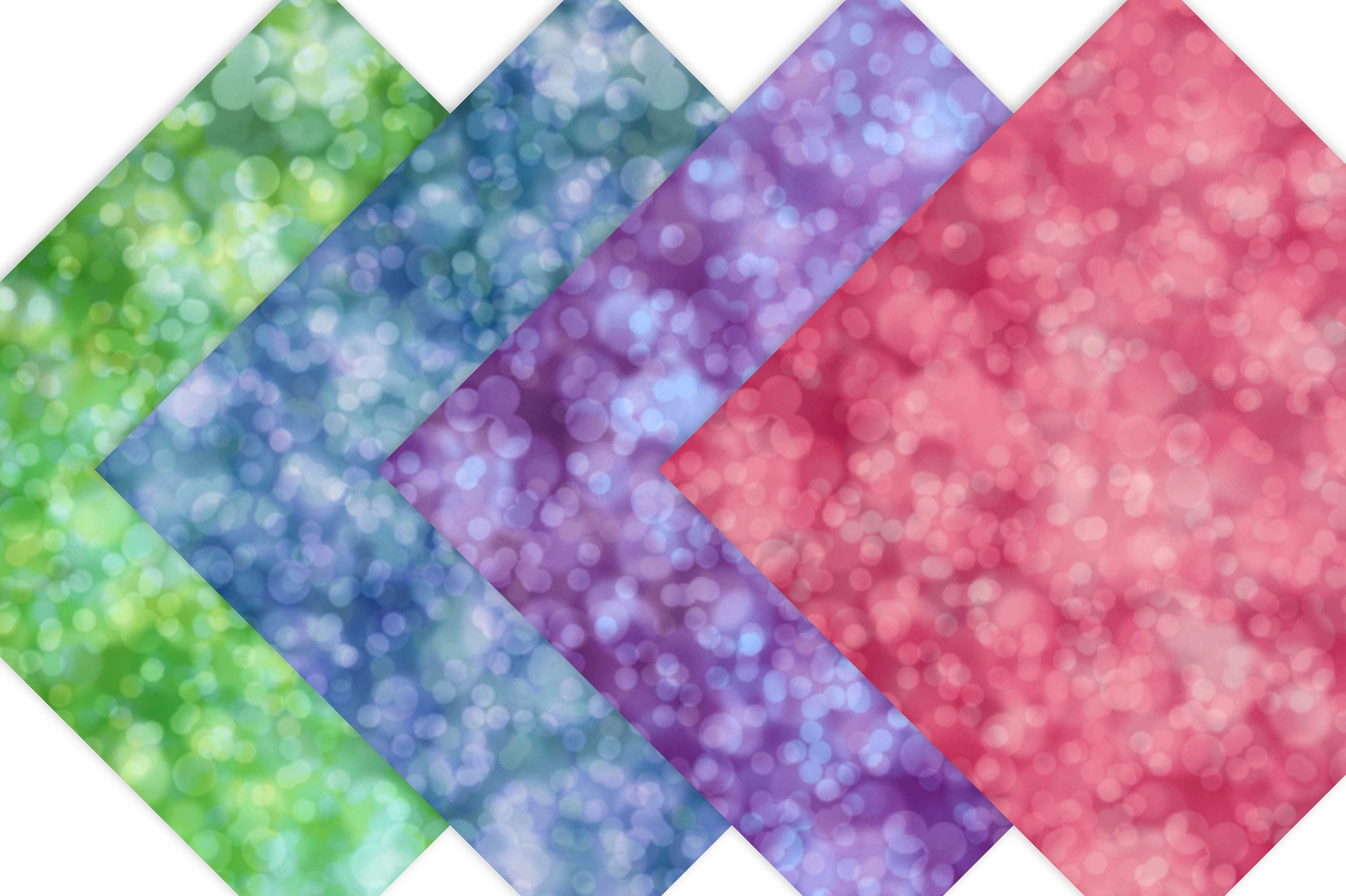 Bokeh Digital Paper, Colorful Bokeh Backgrounds, Bokeh Scrapbook Paper ...