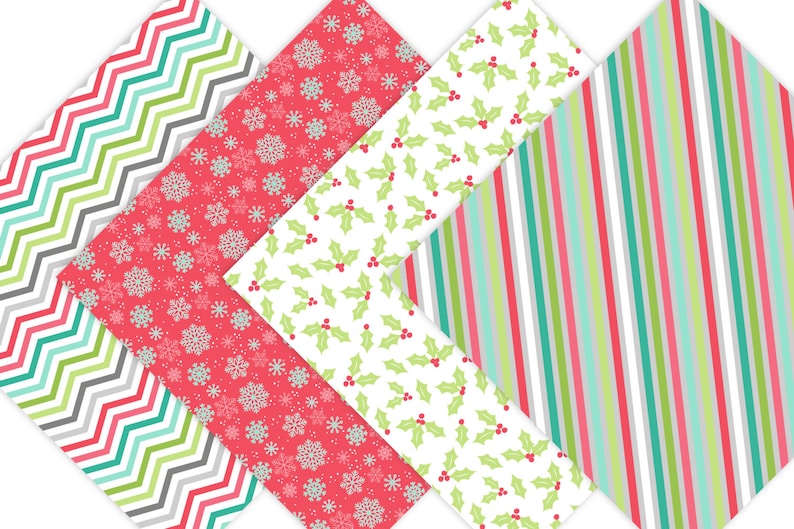 Christmas Digital Scrapbook Paper Christmas Background White - Etsy
