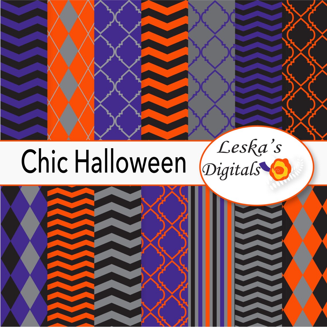 Halloween Scrapbook Paper Pack, Digital Halloween Pattern Paper for ...