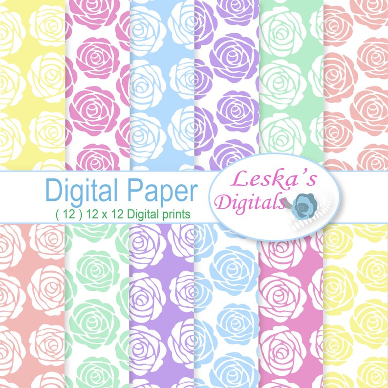 Floral Background Floral Digital Paper Pastel Floral Graphic - Etsy
